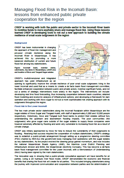 Managing flood risk in the Incomati Basin: Lessons from enhanced public ...