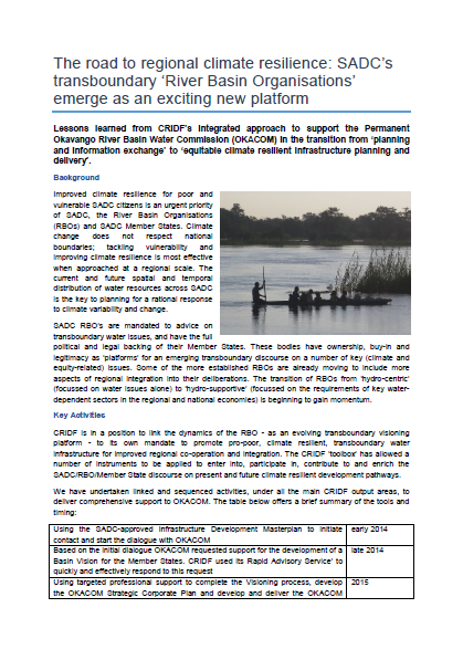 The road to regional climate resilience: SADC’s transboundary ‘River ...
