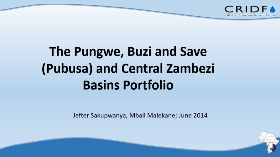 The Pungwe, Buzi and Save (Pubusa) and Central Zambezi Basins portfolio ...