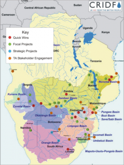 SADC_Basins_ProjectDistibution_Map | CRIDF